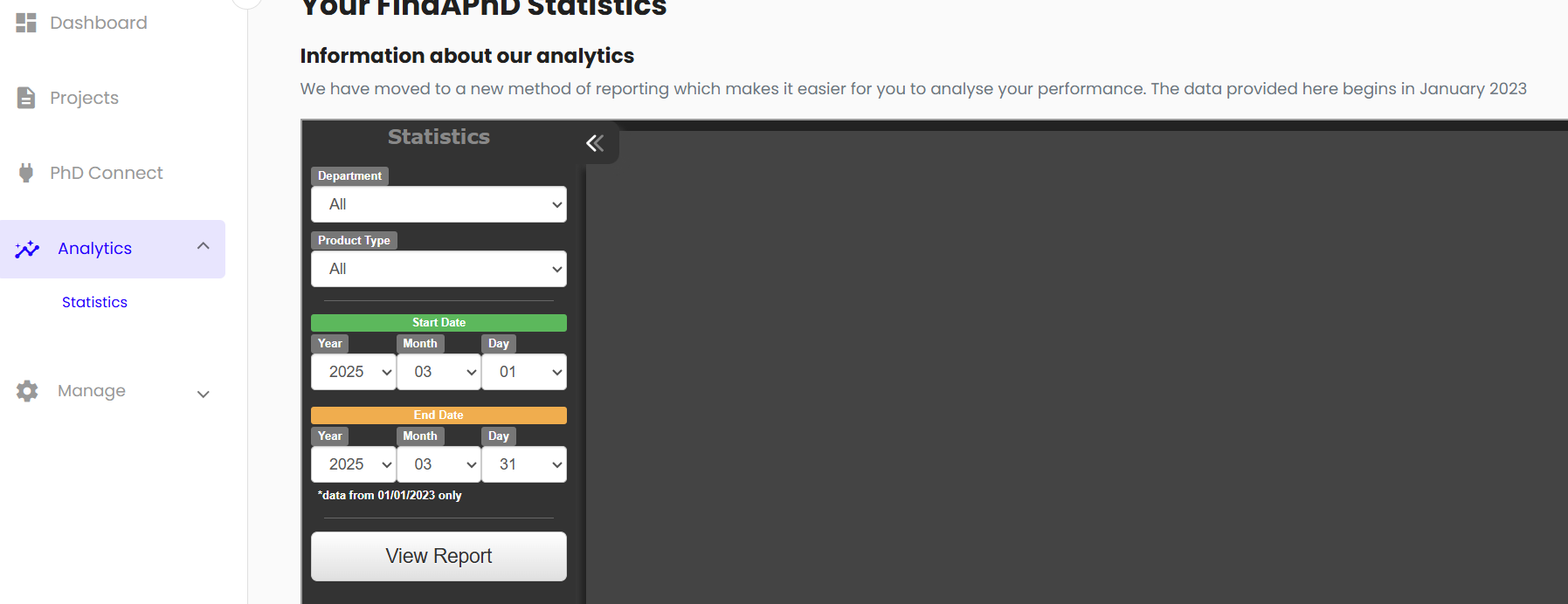 How do I use and navigate the FindAPhD dashboard?